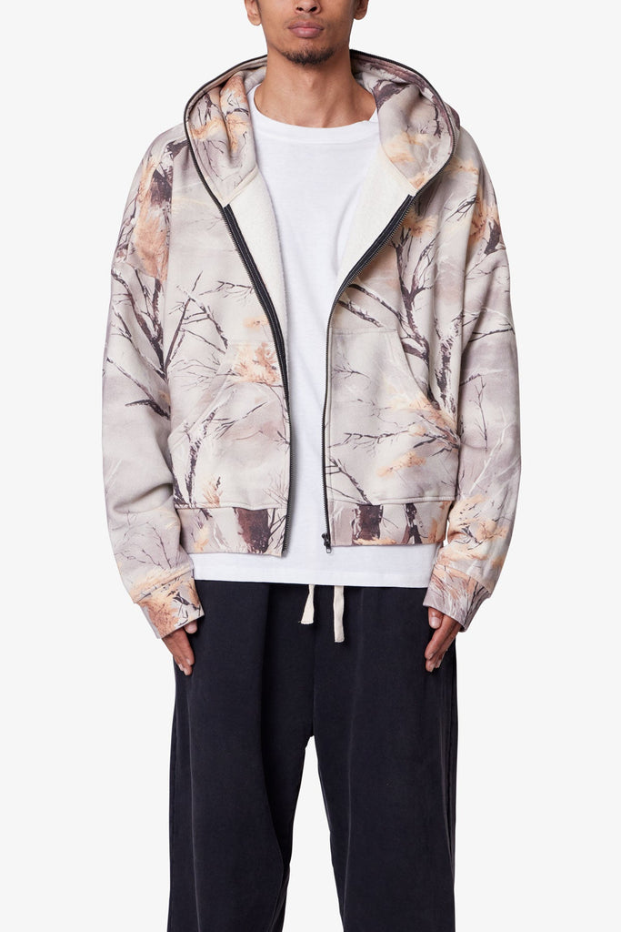 Full Zip Hoodie - Snow Camo | mnml | shop now