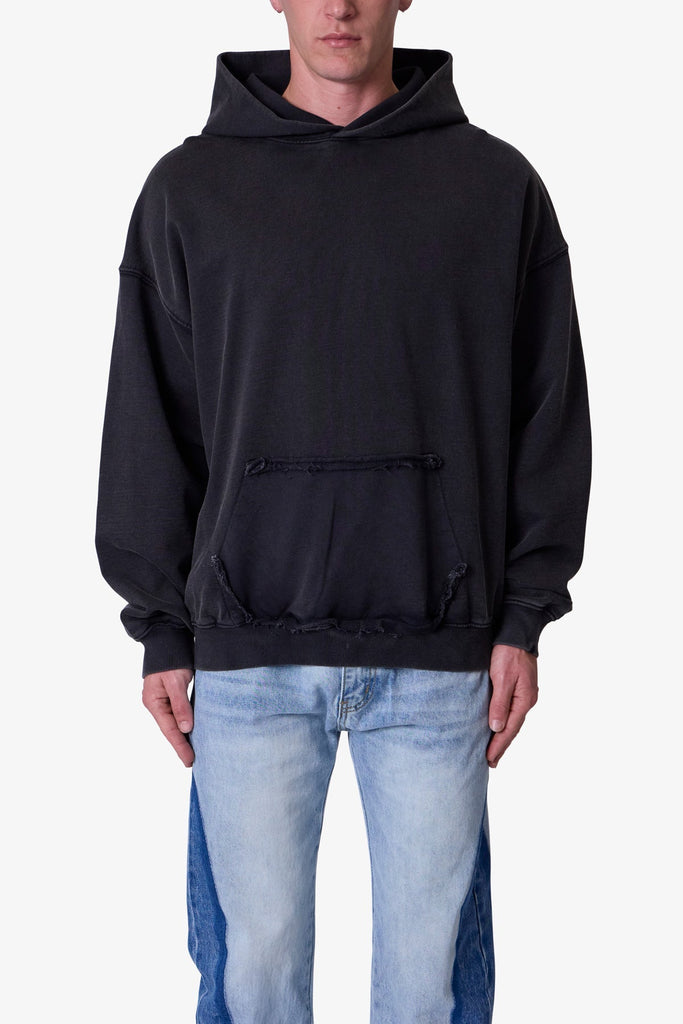 Raw Stitch Hoodie - Black | mnml | shop now