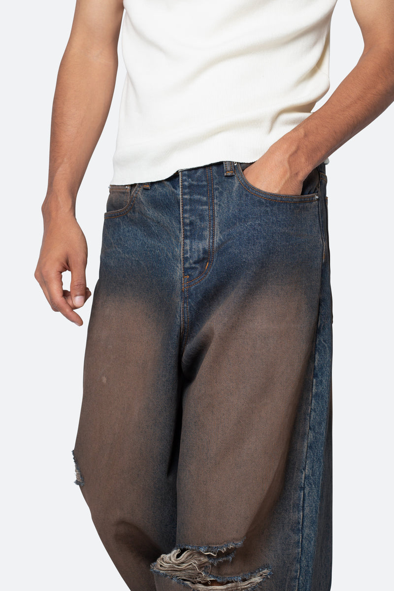 Baggy Skater Denim - Rust | mnml | shop now