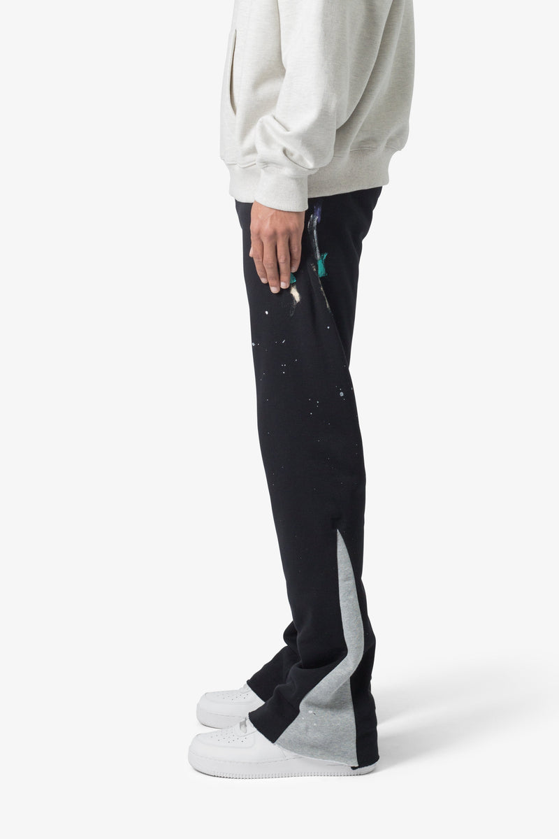 Black Contrast Bootcut Sweatpants | mnml
