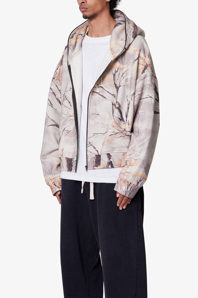 Full Zip Hoodie - Snow Camo | mnml | shop now