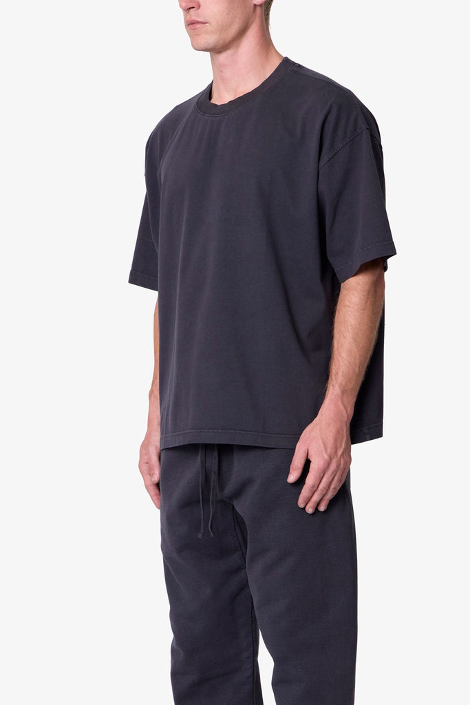 Heavy Basic Boxy Tee - Washed Black | mnml | shop now