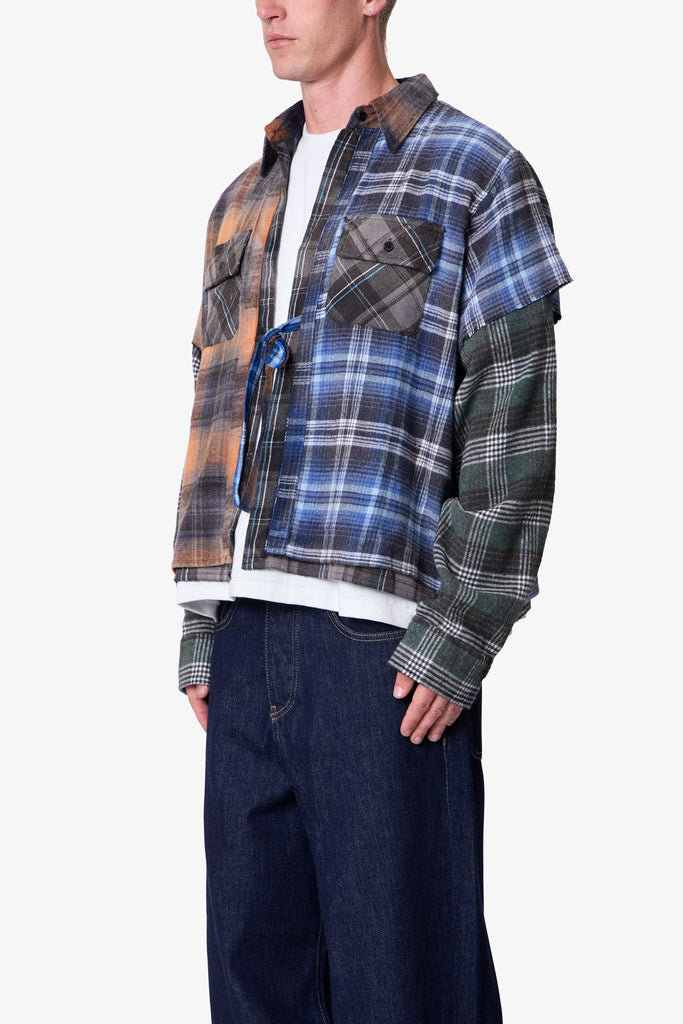 Knot Tie Mix Flannel Shirt - Multi | mnml | shop now