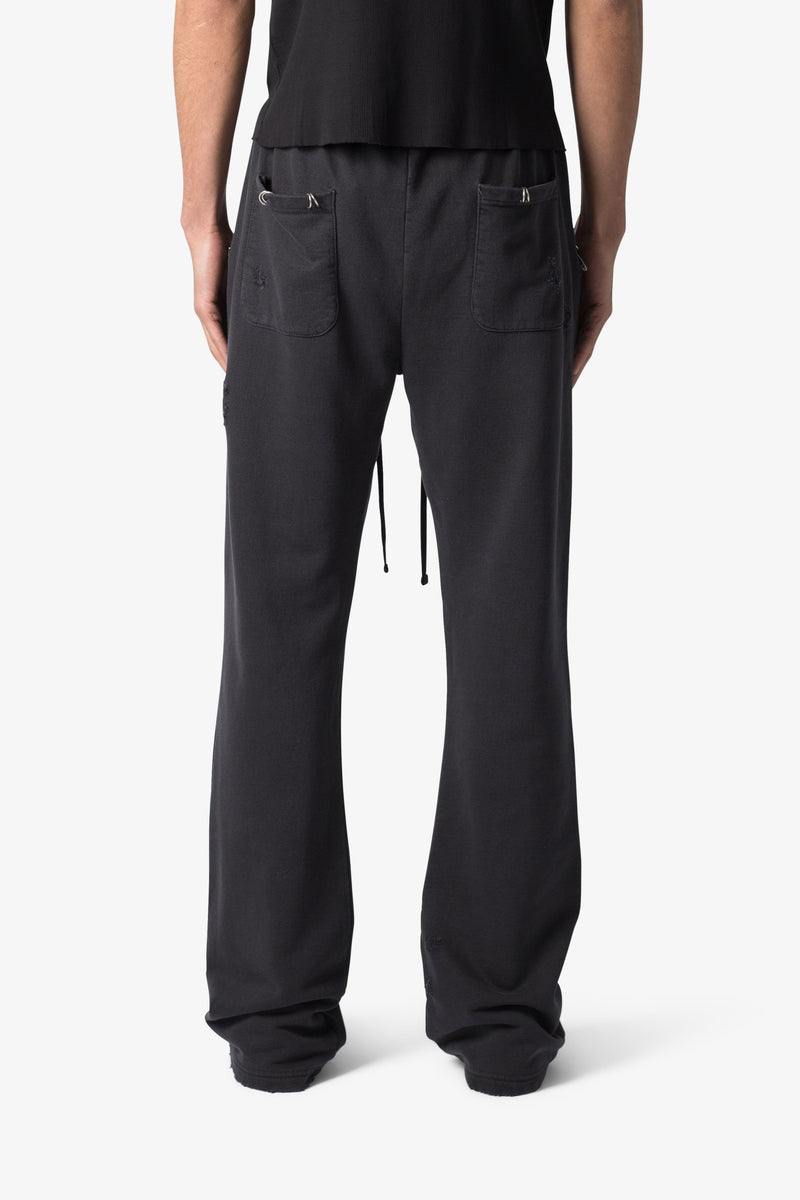 Metal Ring Flared Sweatpants - Black | mnml | shop now
