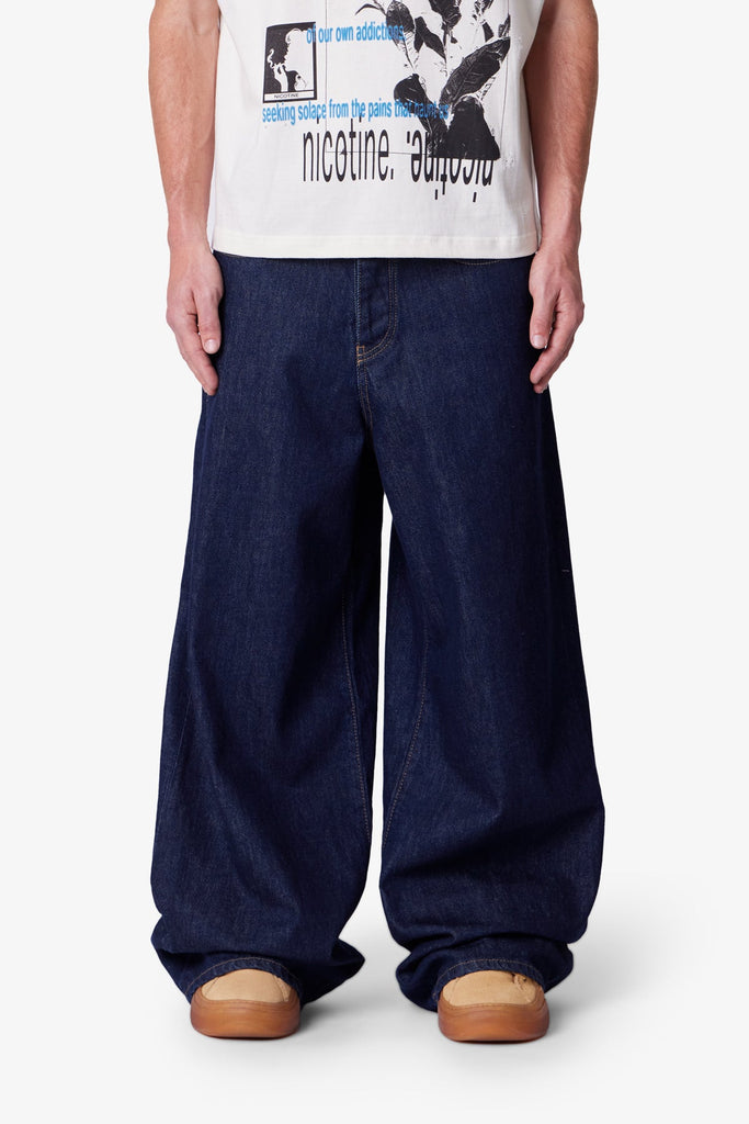 Raw Baggy Rave Denim - Washed Indigo | mnml | shop now