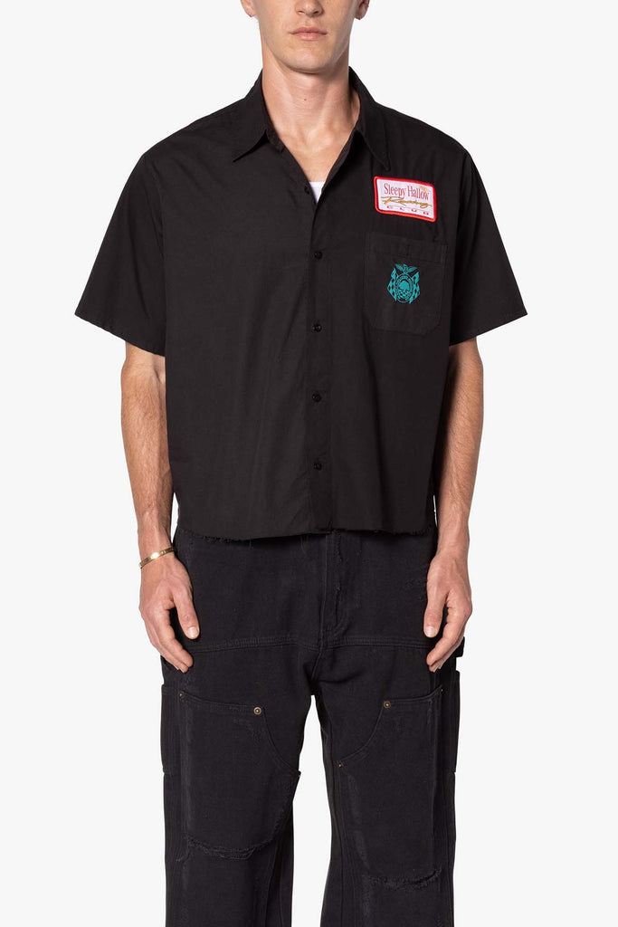 SHRC Checkered Flag Cropped Shirt - Black | mnml | shop now