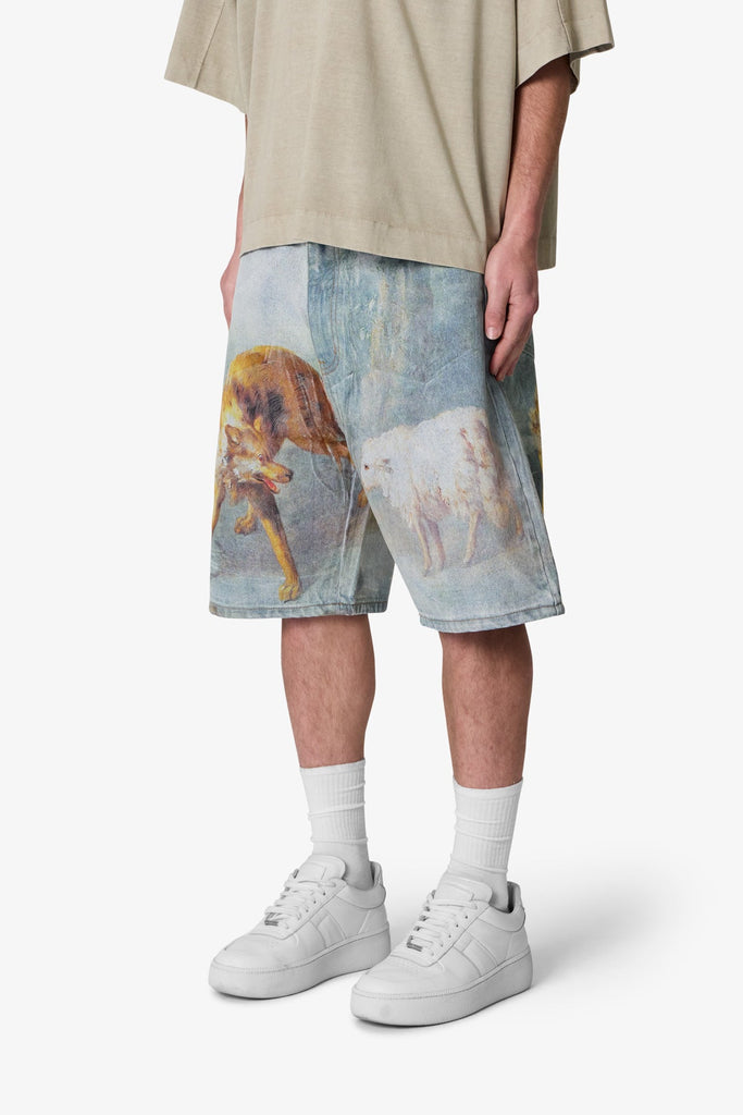 Sheep Hounded Denim Shorts - Multi | mnml