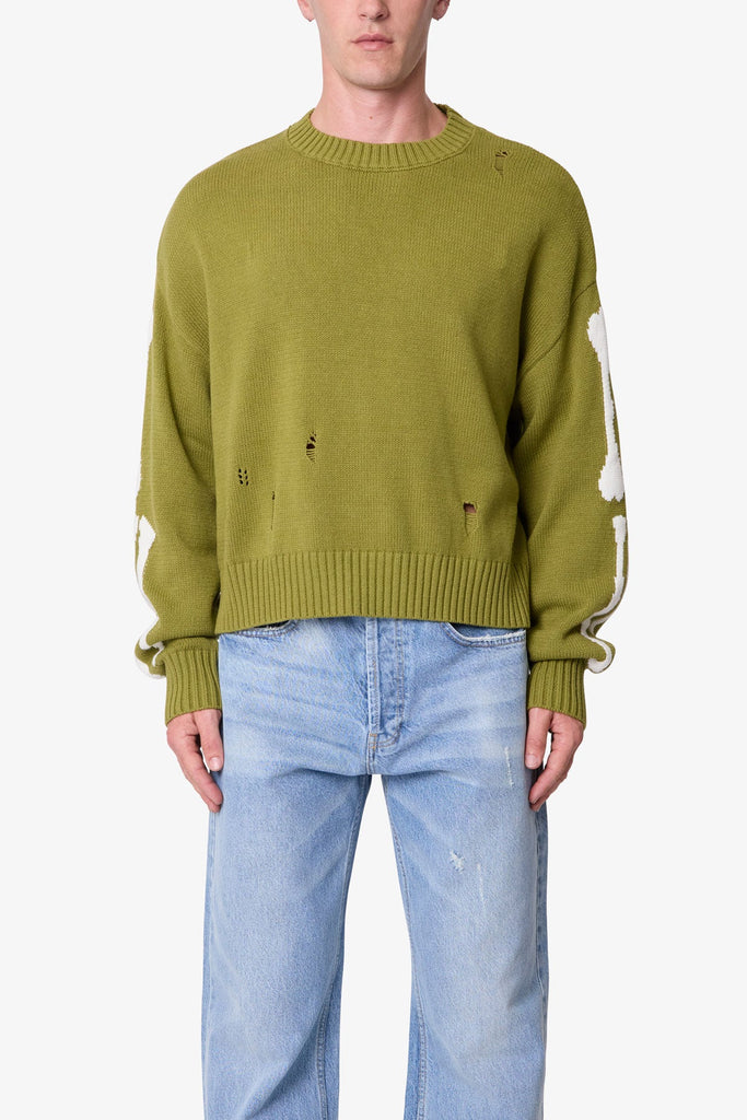 Skeleton Knit Sweater - Moss | mnml | shop now