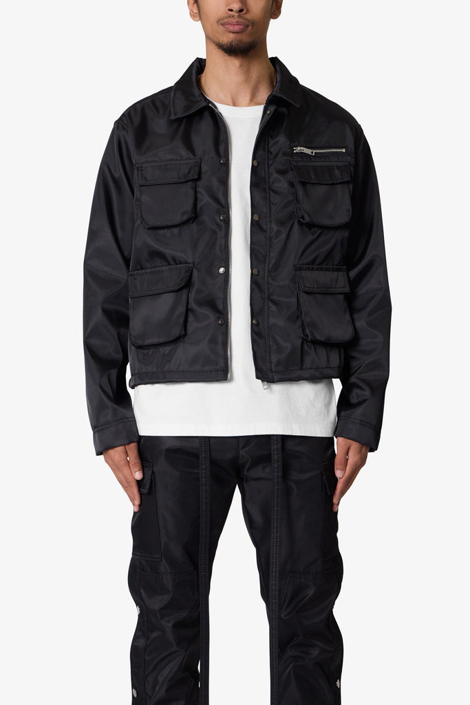 Snap Cargo Work Jacket - Black | mnml | shop now