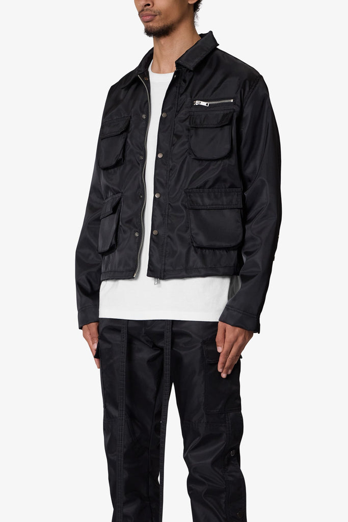 Snap Cargo Work Jacket - Black | mnml | shop now