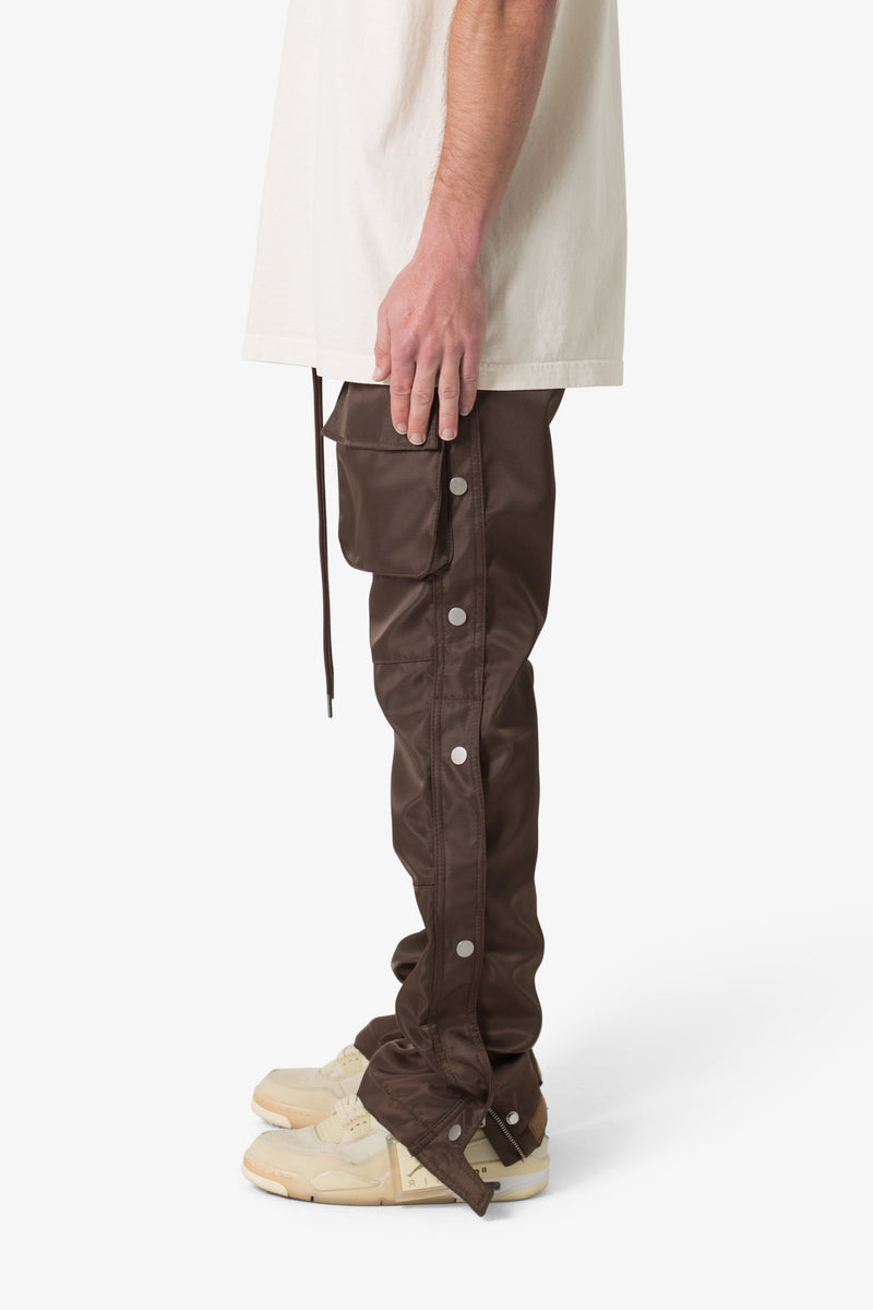 Snap Front Cargo Pants - Brown | mnml | shop now