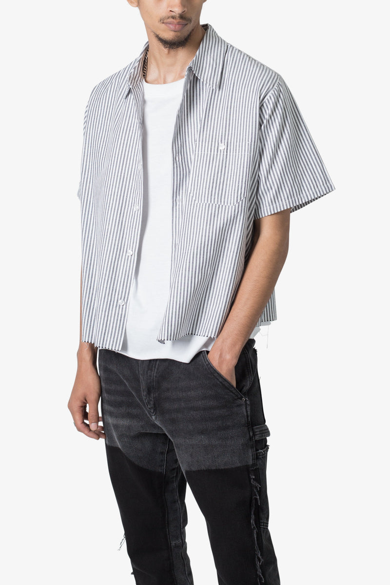Striped S/S Shirt - Grey/White | mnml | shop now