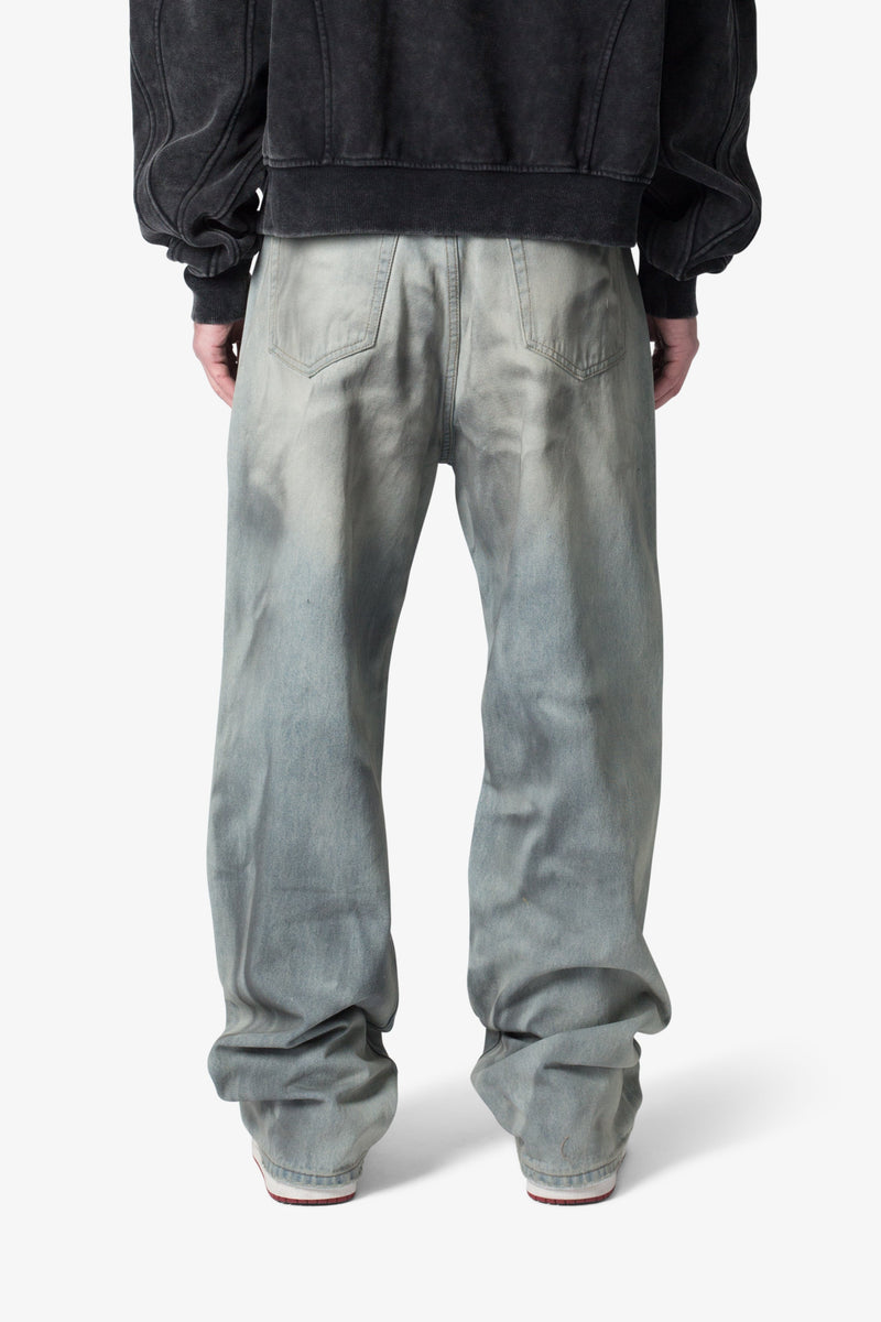 Ultra Baggy Oil Stain Denim - Vintage Blue | mnml | shop now