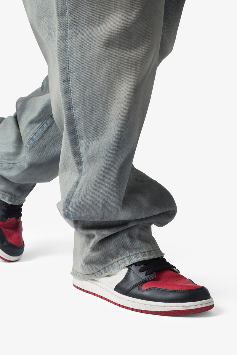 Ultra Baggy Oil Stain Denim - Vintage Blue | mnml | shop now