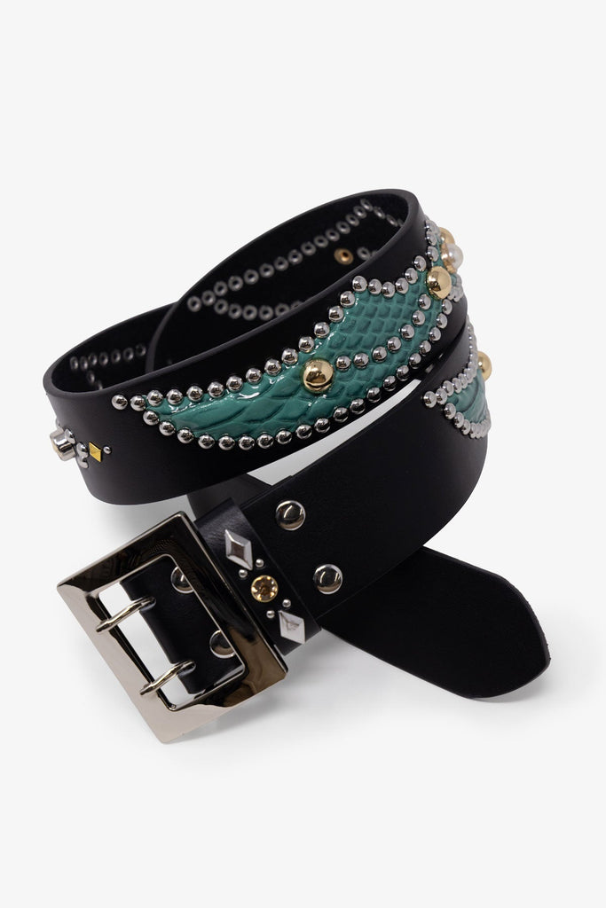 Vintage Python Belt - Black | mnml | shop now
