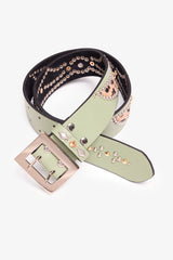 Vintage Python Belt - Sage/Cheetah | mnml | shop now