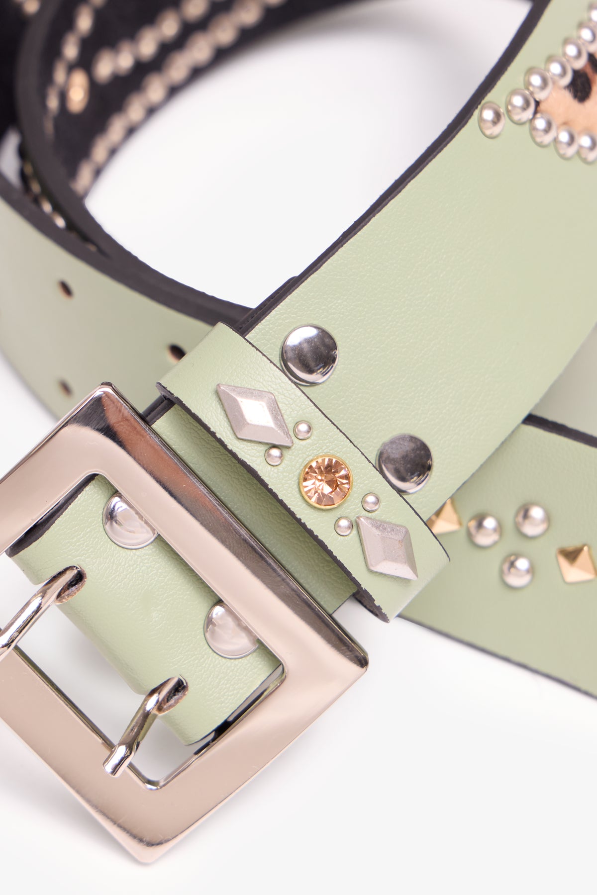Ceinture vintage en python - Sauge/Guépard | mnml | Achetez maintenant