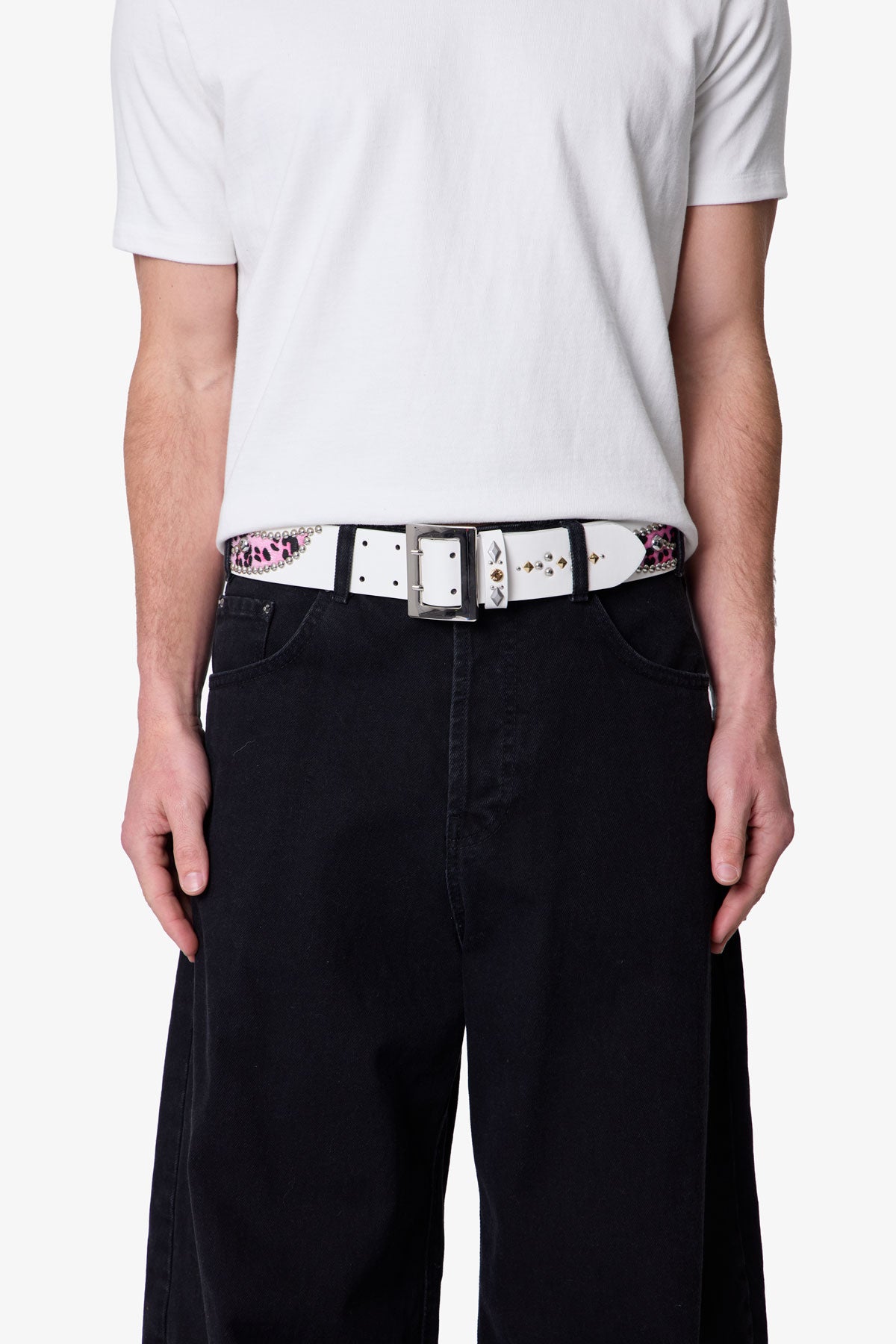 Vintage Python Belt - White/Pink | mnml