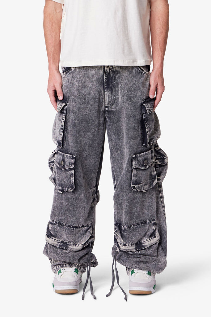 Washed Barrel Cargo Pants Washed Black Mnml Shop Now