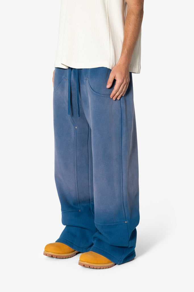 West Double Knee Sweatpants - Blue | mnml | shop now