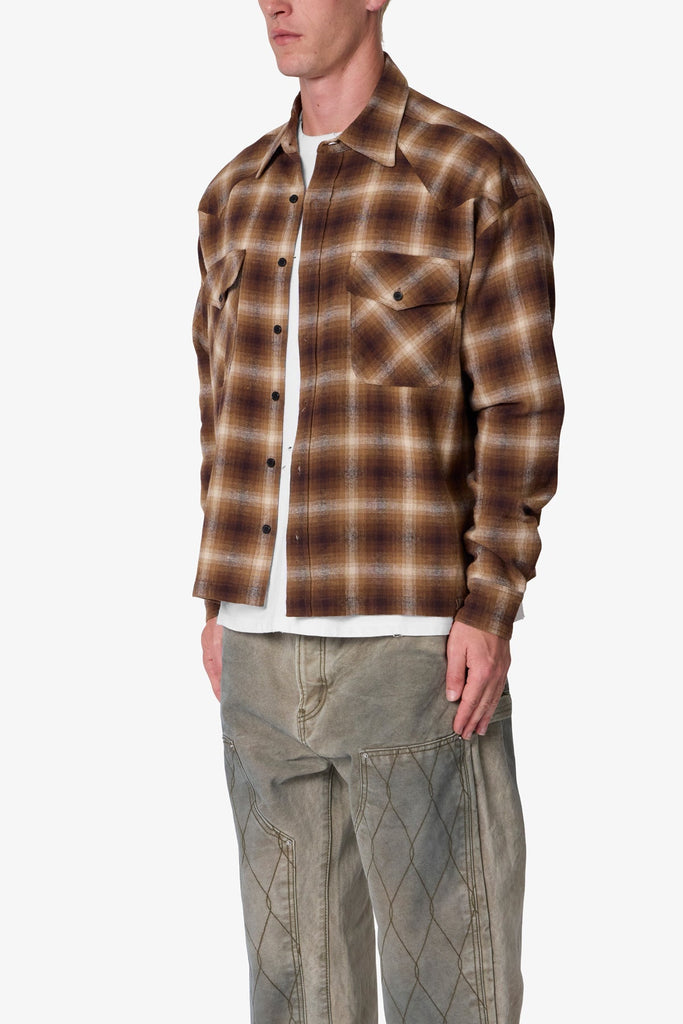 Western Flannel Shirt - Brown | mnml | shop now