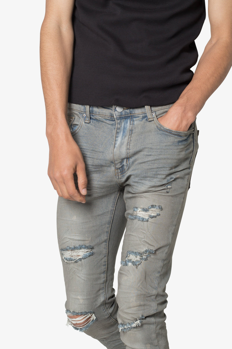 X607 Painted Skinny Denim - Blue | mnml | shop now