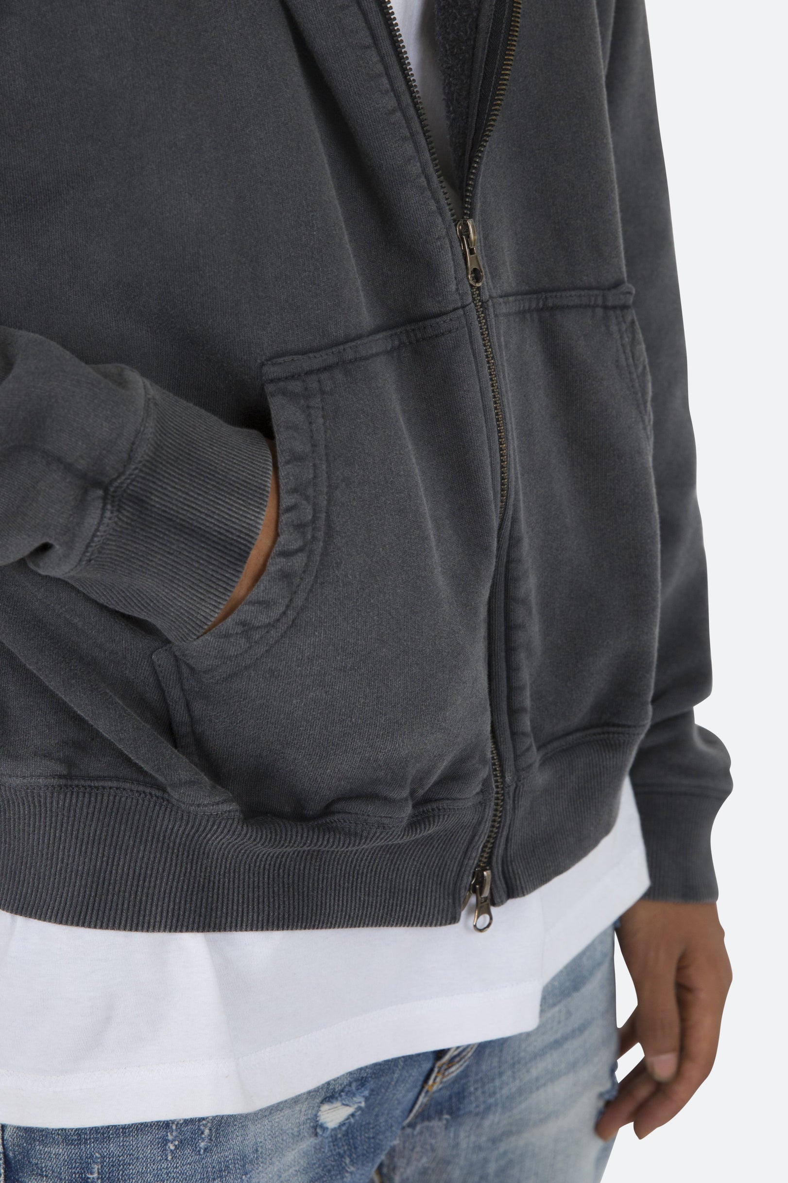 Basic Zip Up Hoodie - Vintage Black | mnml